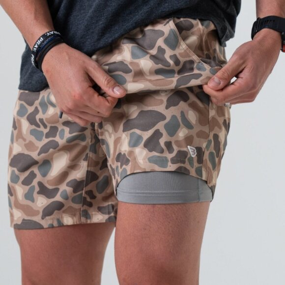 BURLEBO | Shorts | Burlebo Athletic Shorts Heather Khaki Pintail Camo ...